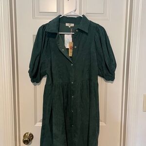 entro | Dresses | Nwt Entro Corded Pearl Snap Dress Green Size Medium ...